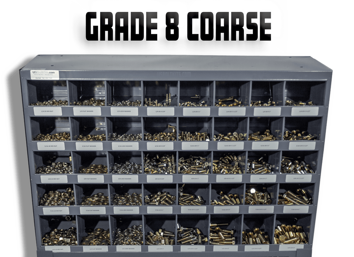 2510 Piece Grade 8 USS Coarse Thread Bin Kit with 40 Hole Bin – US Bolt ...