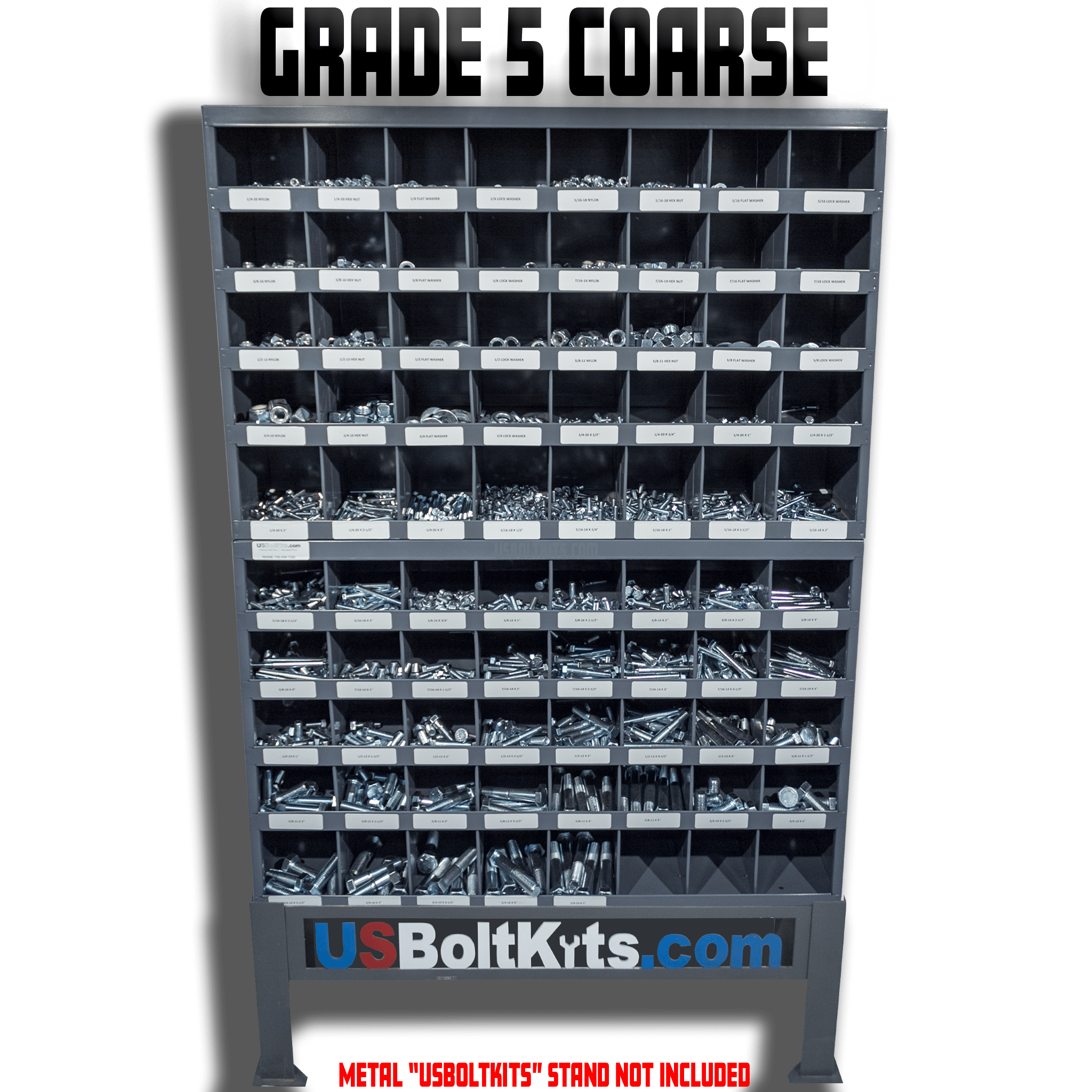 5000 Series Bin Kit Assortments Grade 8, 5, Fine Thread, Metric 8.8 and ...